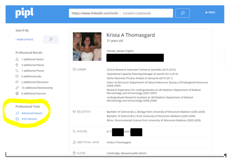 Finding Data on Different People With Pipl Search PRO | ERE