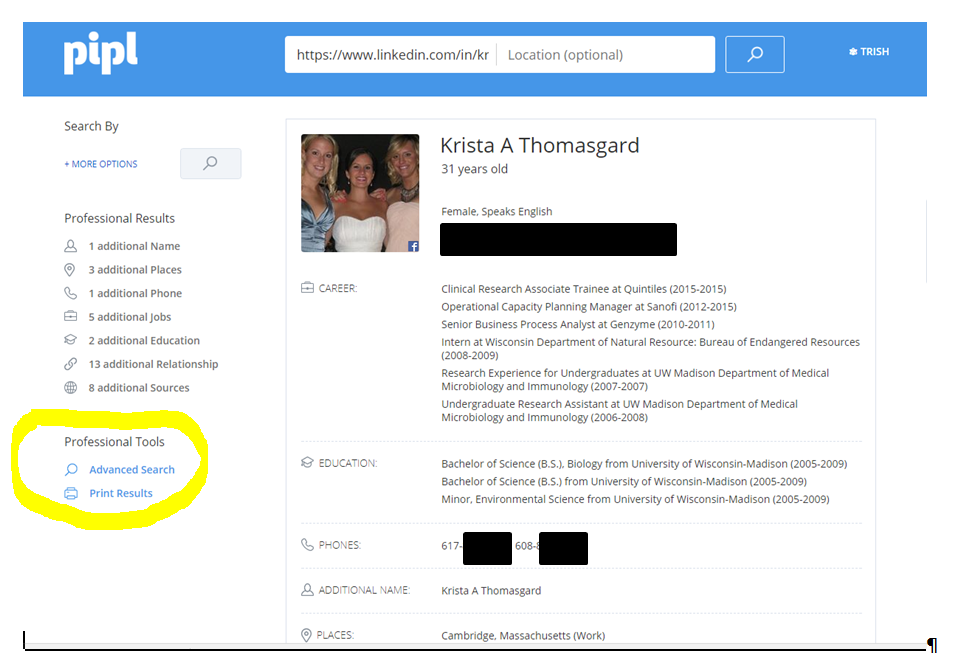 Finding Data on Different People With Pipl Search PRO | ERE