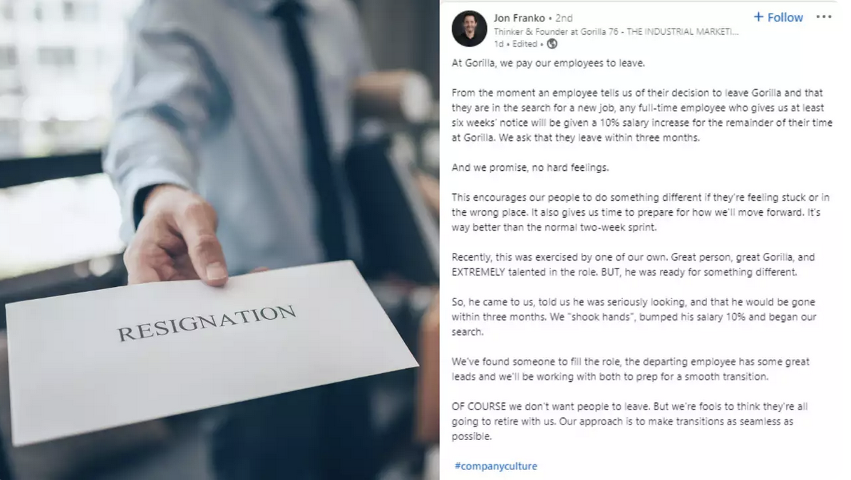 Boss gives quitters a 10% pay rise; staff are still worried about ...